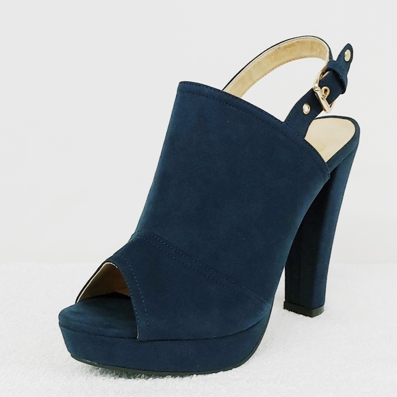 Shoes | Navy Blue Platform Heels | Poshmark